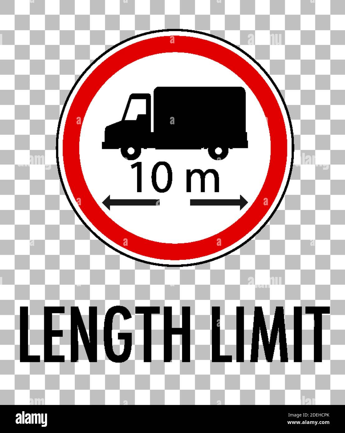 Length limit sign isolated on transparent background illustration Stock ...