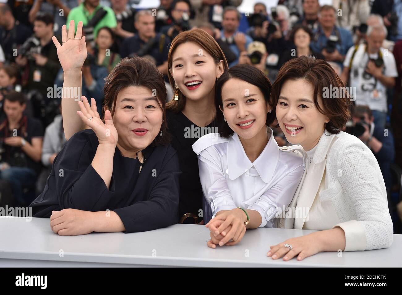 Lee Jung-Eun, Park So-dam, Cho Yeo-jeong and Chang Hyae-Jin attend the photocall for "Parasite ...