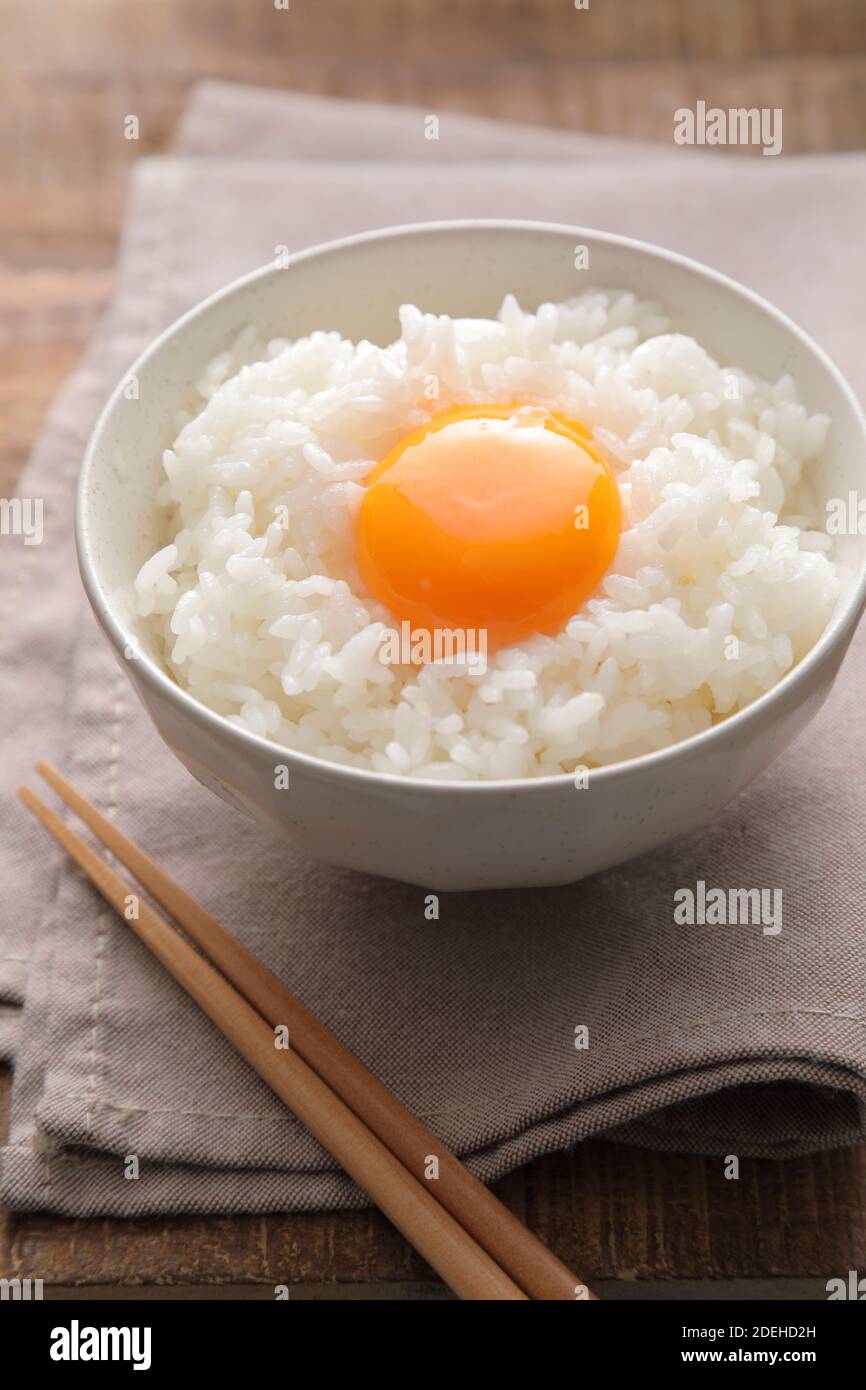 Rice with Raw Egg, Japanese Food Stock Photo - Alamy