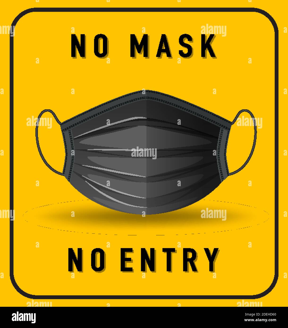 No mask no entry warning sign with mask object illustration Stock ...