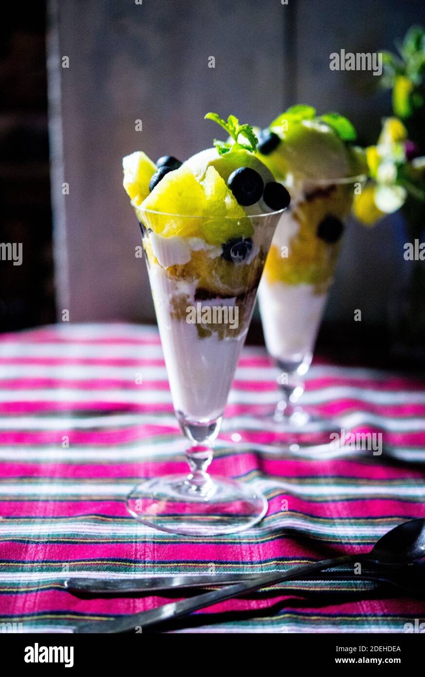 Crown Melon Parfait Stock Photo - Alamy