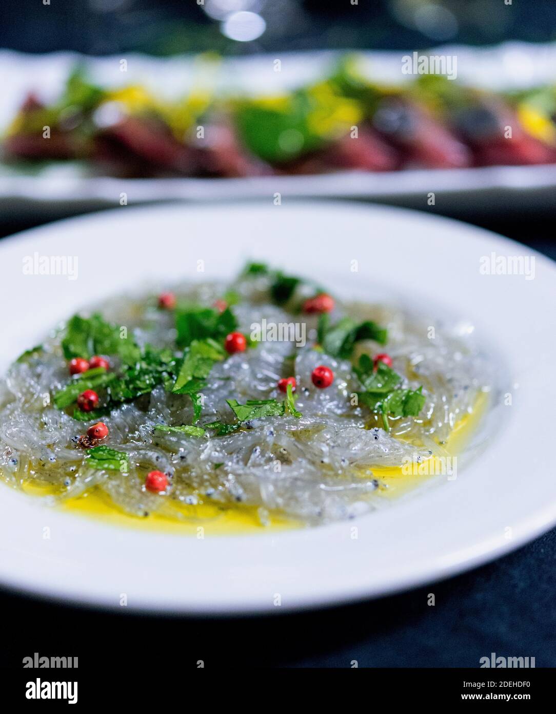 Carpaccio of Raw Whitebait Stock Photo - Alamy