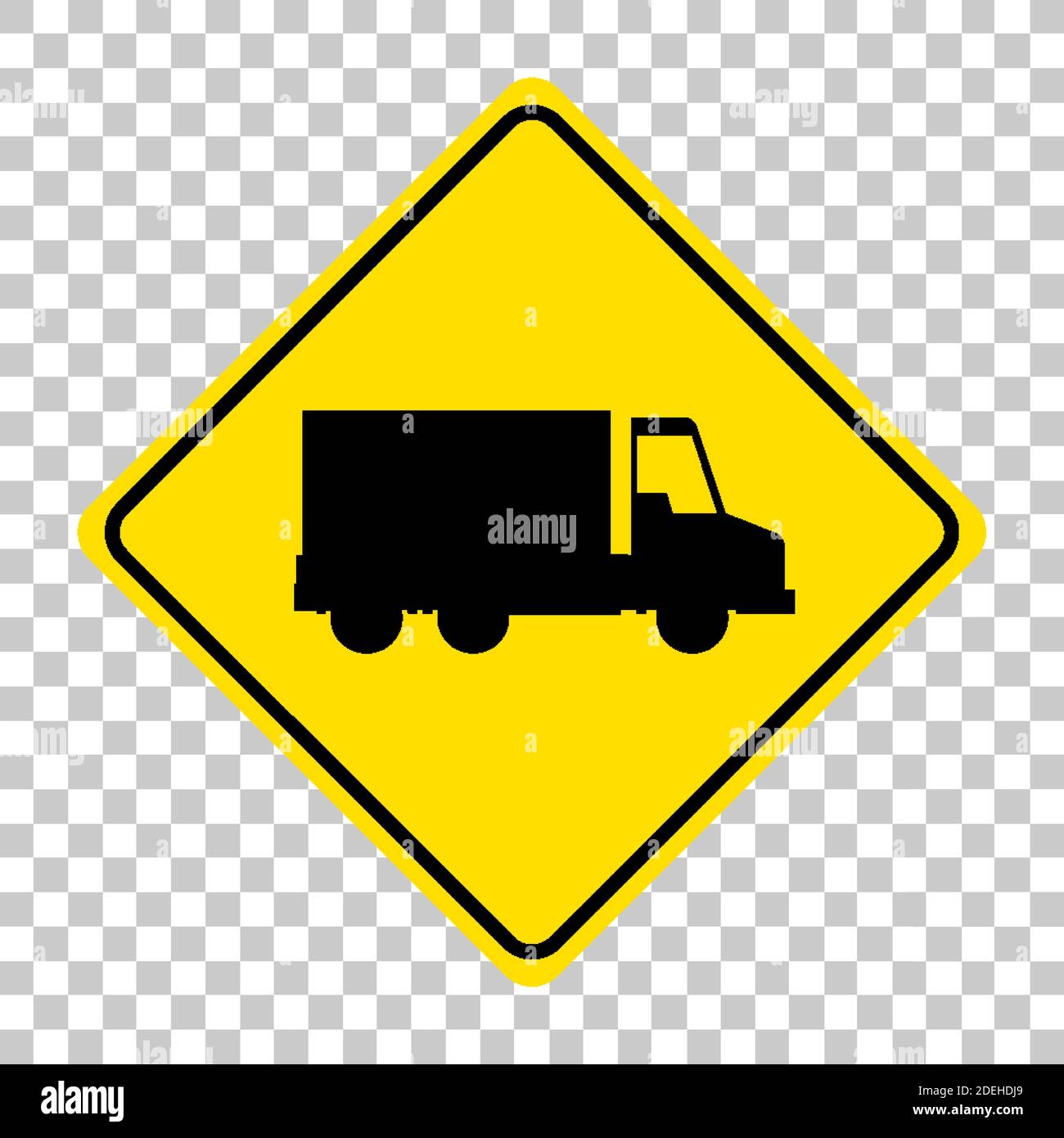 Yellow truck sign isolated on transparent background illustration Stock ...