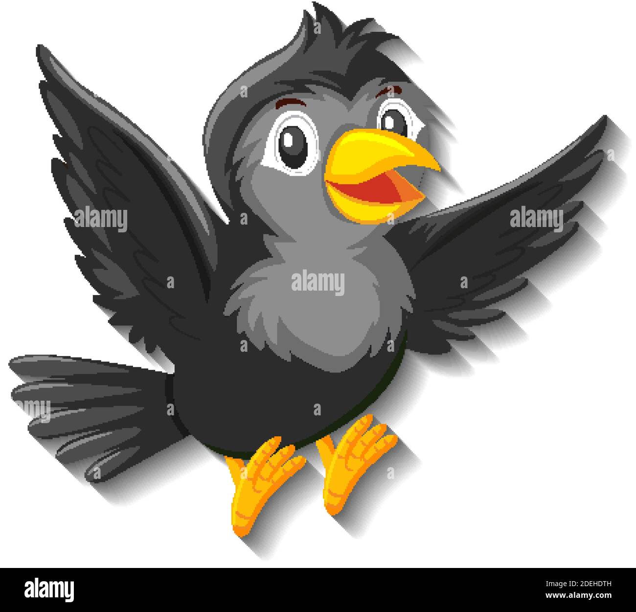 Black bird cartoon character illustration Stock Vector Image & Art - Alamy