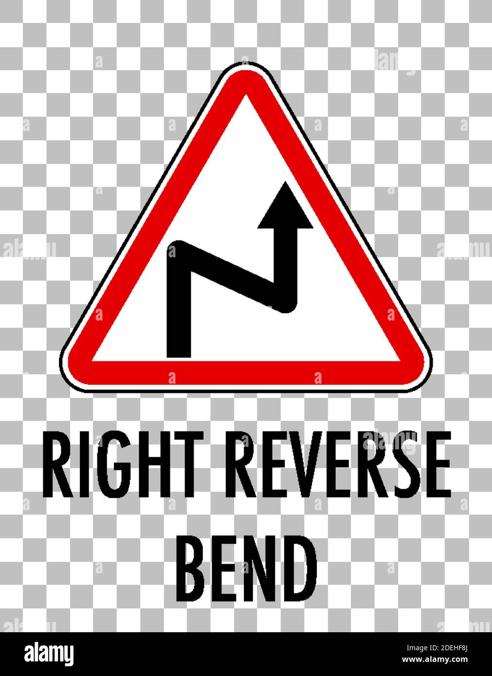 Right reverse bend sign isolated on transparent background illustration ...