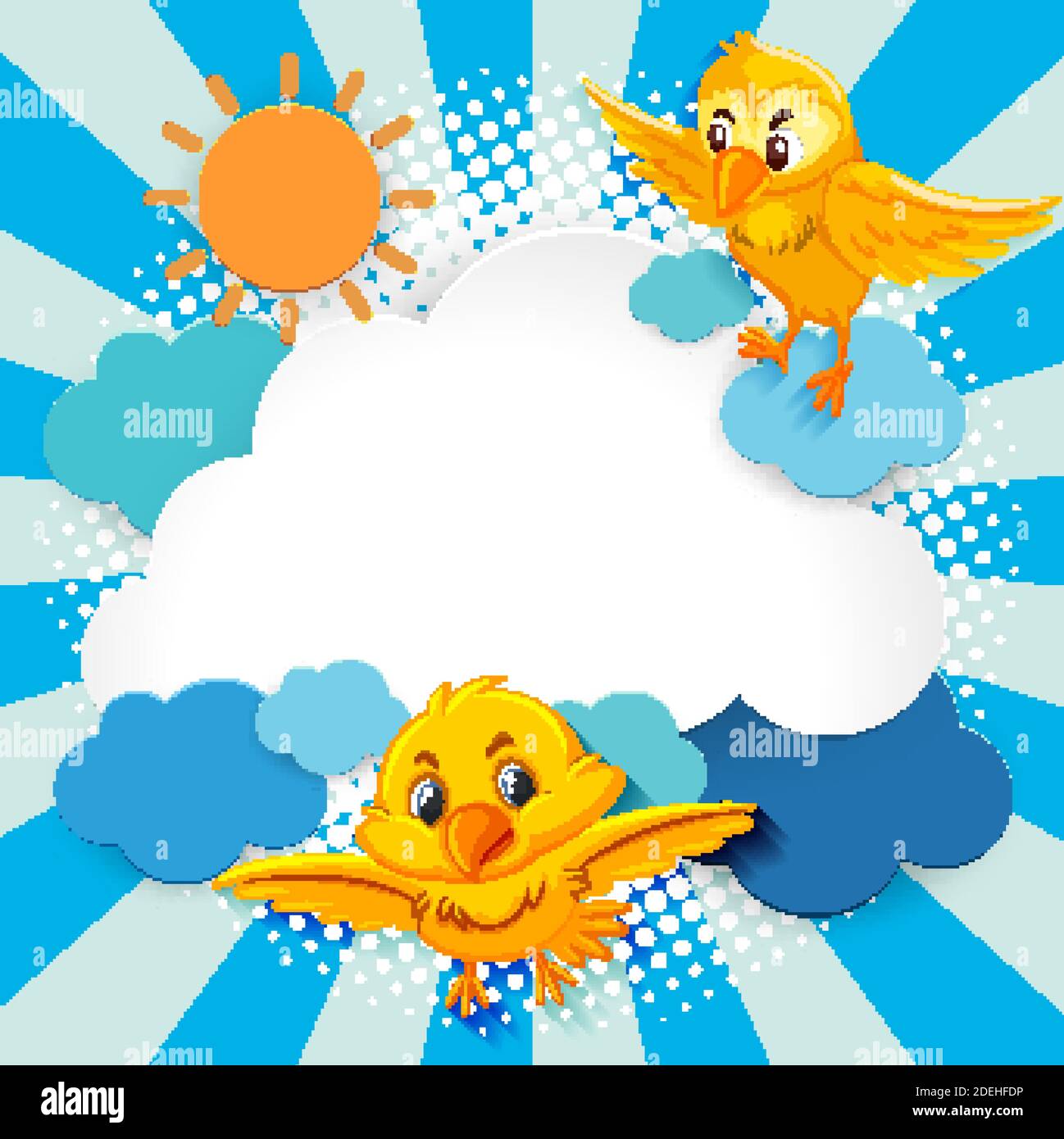 Bird fancy banner comic cartoon style illustration Stock Vector Image ...