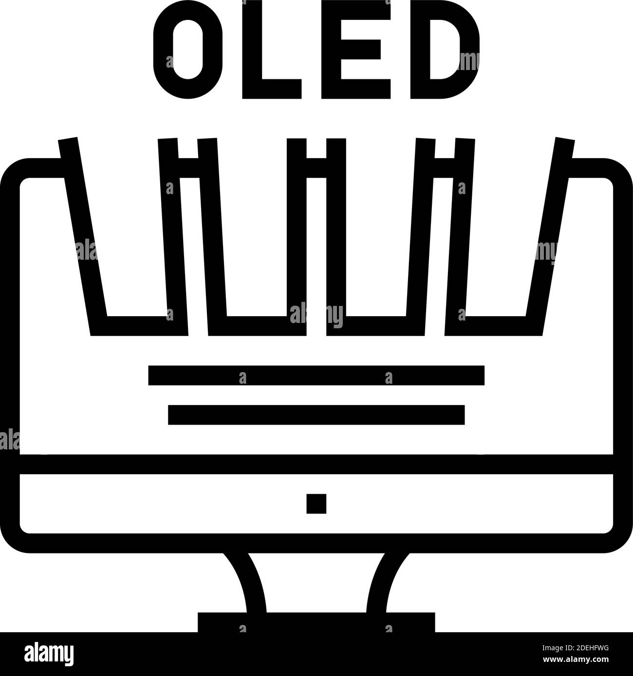 oled computer monitor line icon vector illustration Stock Vector Image ...