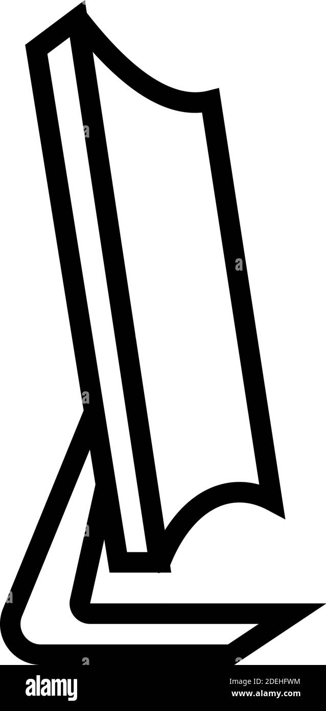 curved computer screen line icon vector illustration Stock Vector Image ...