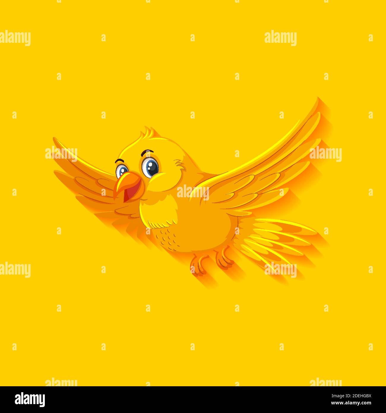 Cute yellow bird cartoon character illustration Stock Vector Image ...