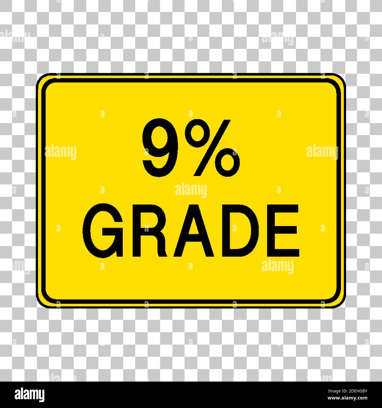9% grade sign isolated on transparent background illustration Stock ...