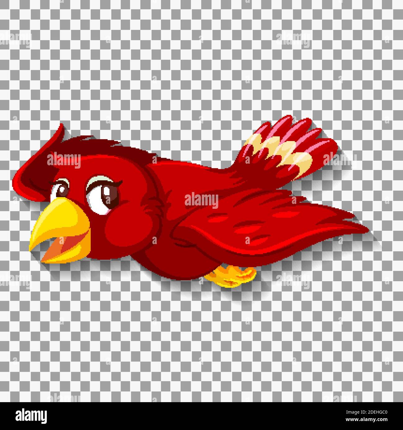 Cute red bird cartoon character illustration Stock Vector Image & Art ...