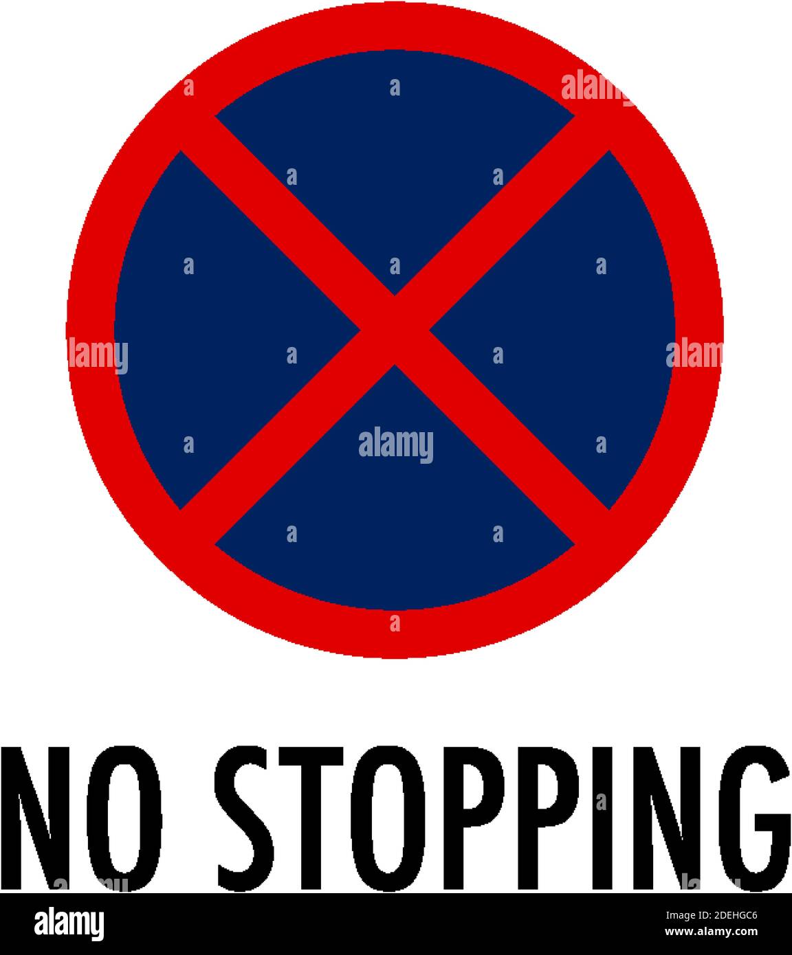 No stopping sign on white background illustration Stock Vector Image ...
