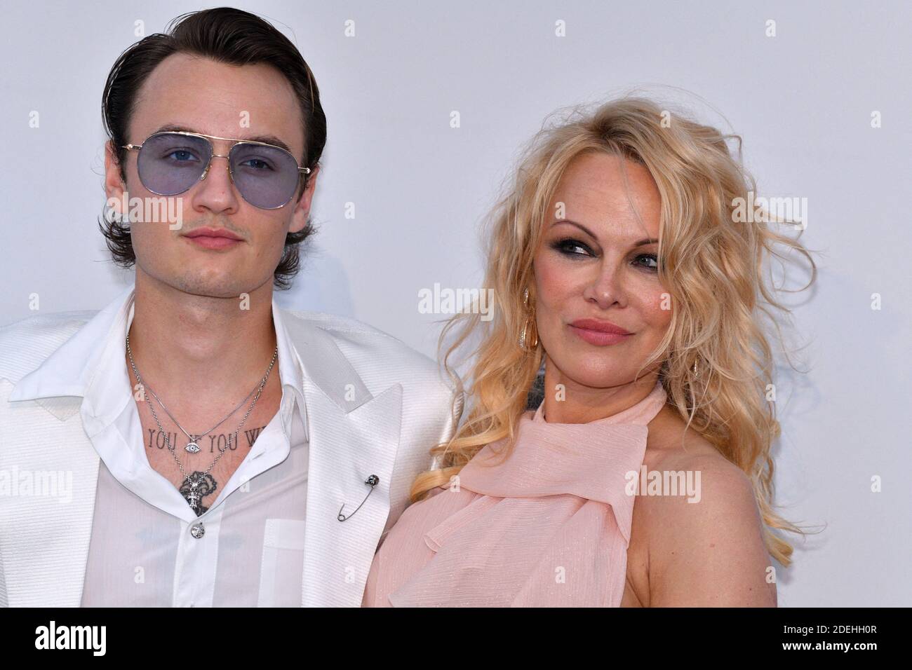 Brandon Lee and Pamela Anderson attend the amfAR Cannes Gala 2019 at ...