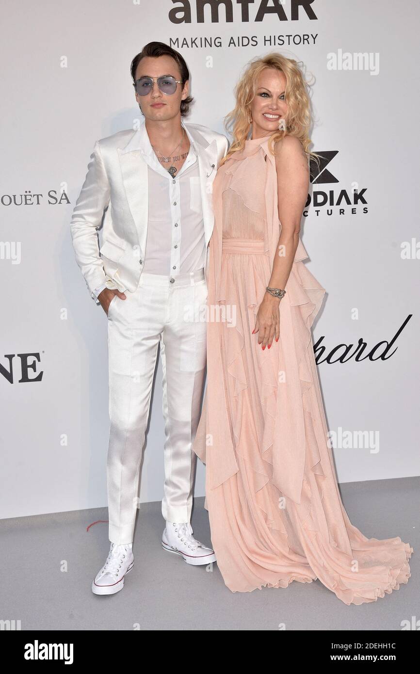 Brandon Lee and Pamela Anderson attend the amfAR Cannes Gala 2019 at ...