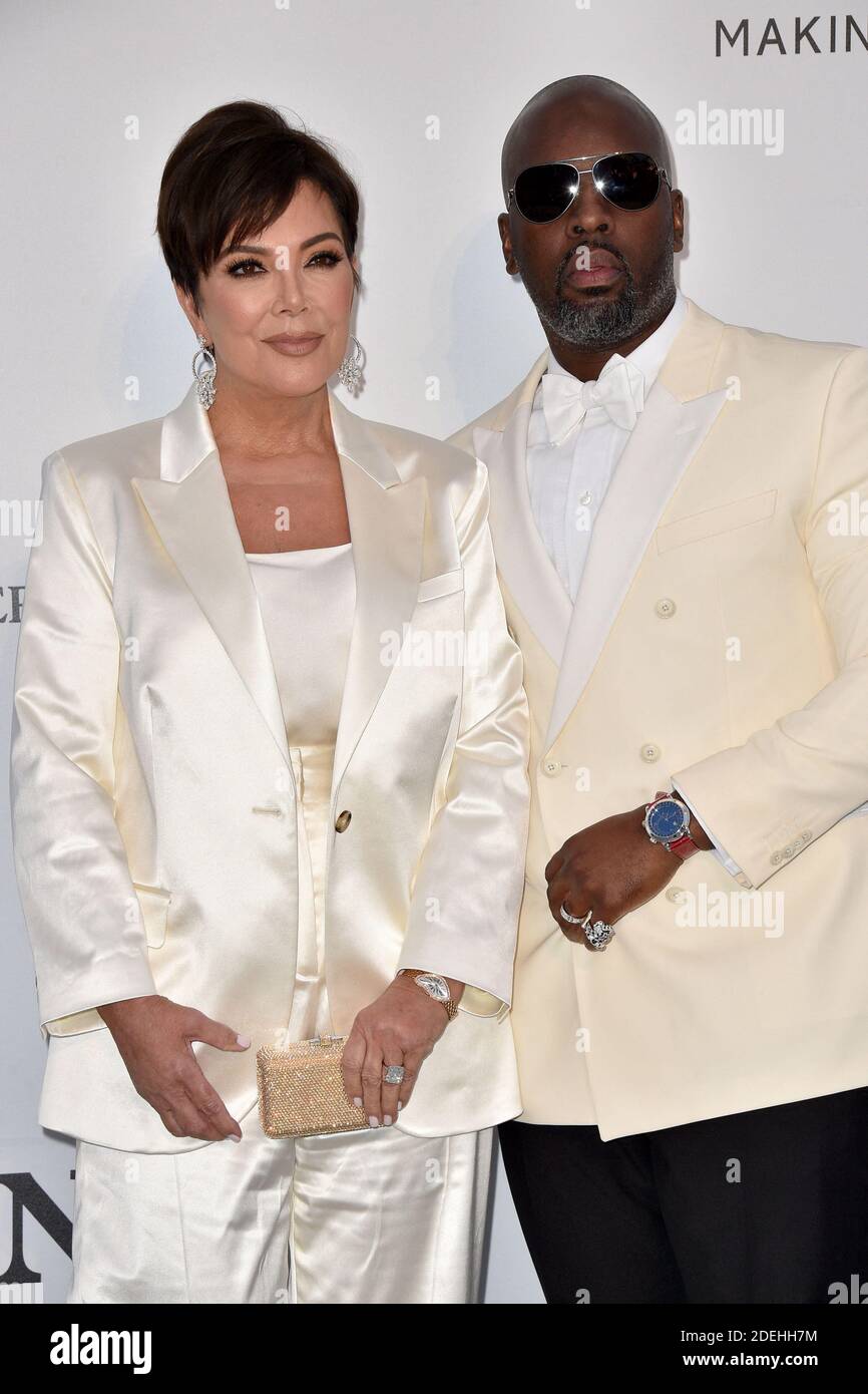 Kris Jenner, Corey Gamble attend the amfAR Cannes Gala 2019 at Hotel du ...