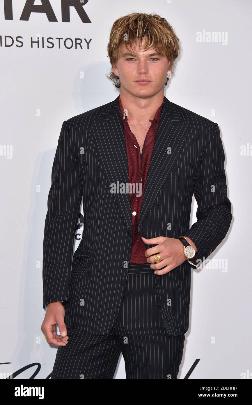 Jordan Barrett attends the amfAR Cannes Gala 2019 at Hotel du Cap-Eden ...