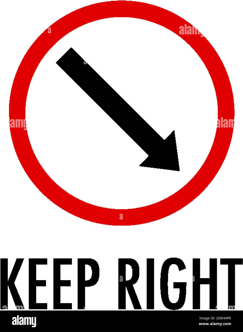 Keep right sign on white background illustration Stock Vector Image ...
