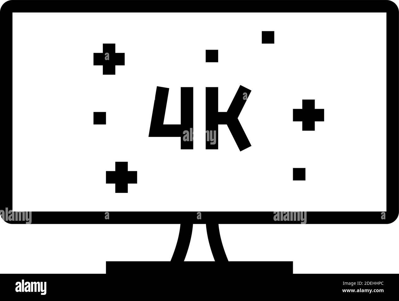 4k resolution computer display line icon vector illustration Stock ...
