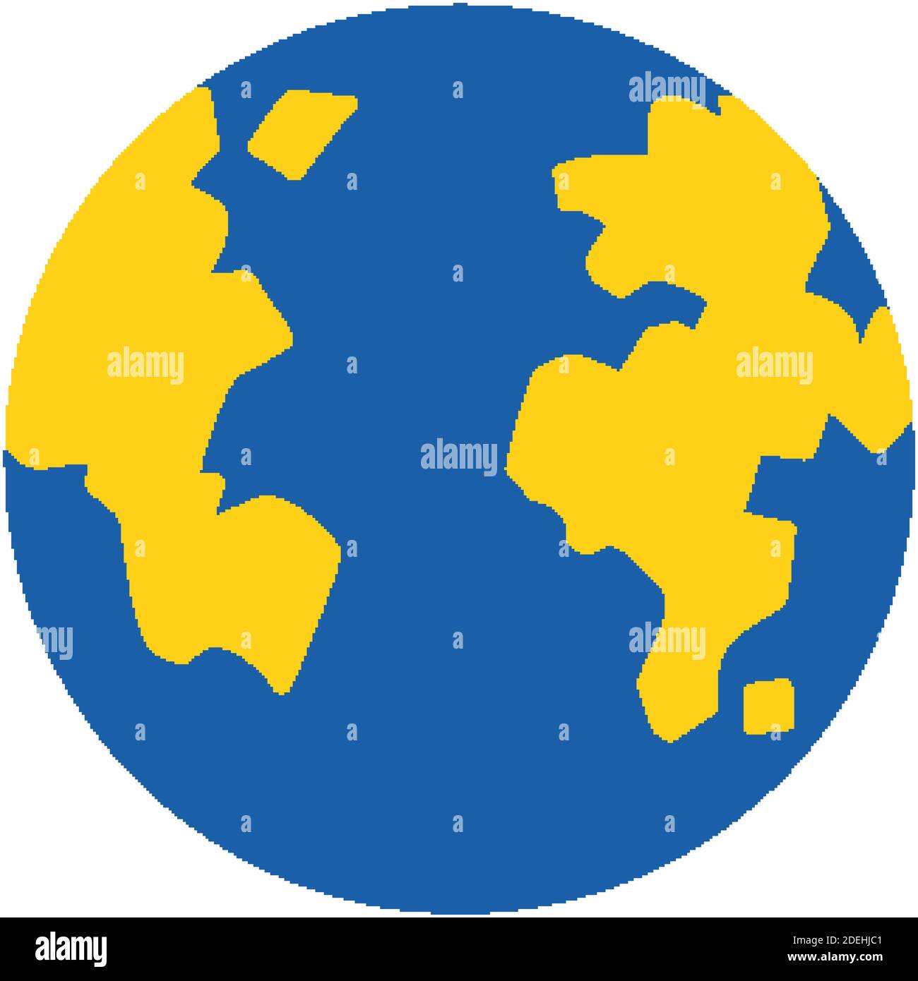 Blue and yellow globe icon isolated on white background illustration ...