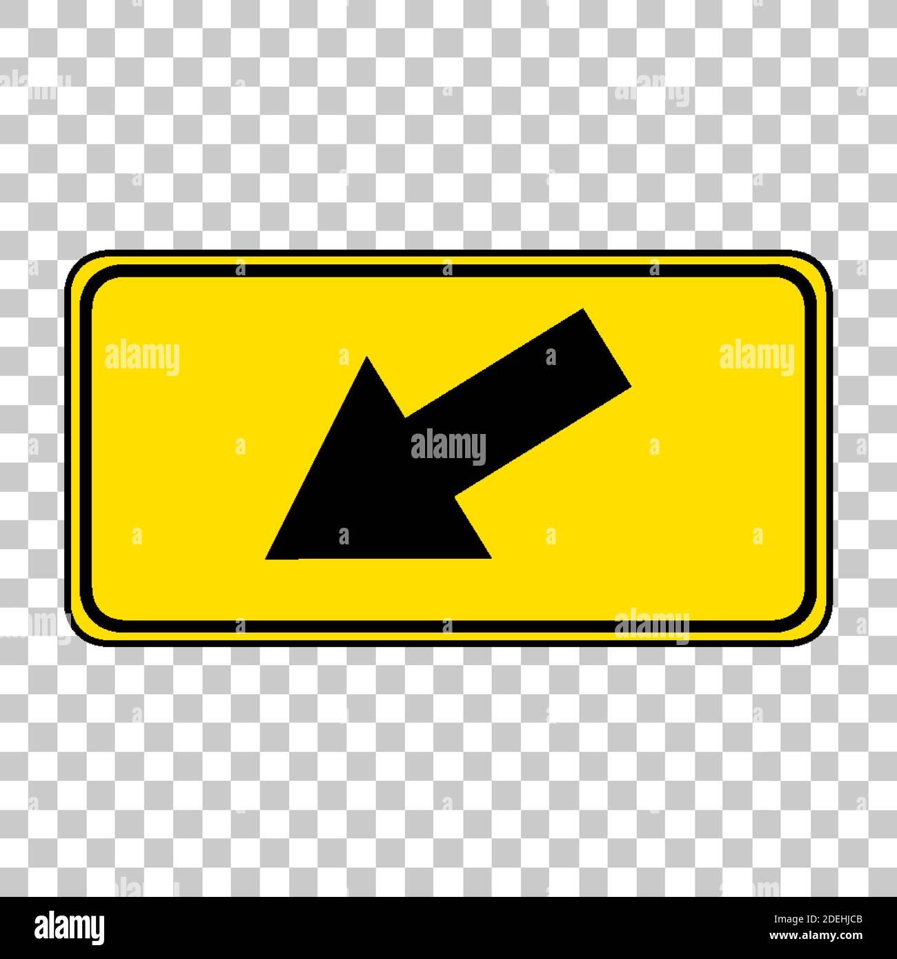 Yellow traffic warning sign on transparent background illustration ...