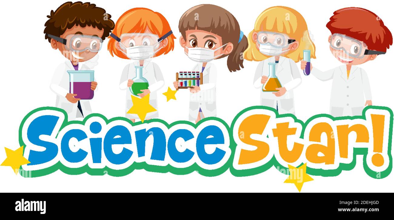 Science Star with kid holding experimental science object isolated on ...