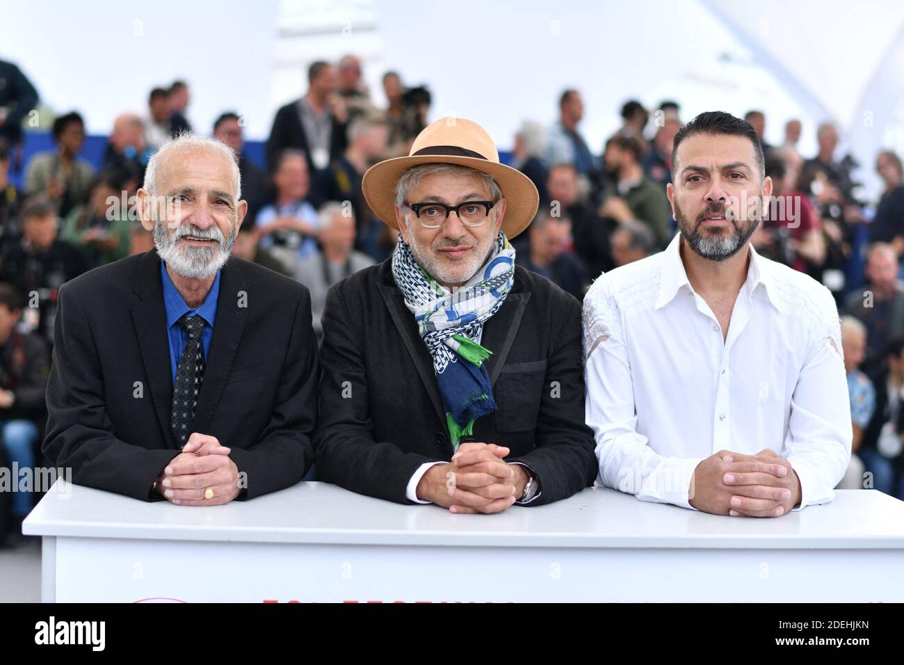 Farim Ghneim, Elia Suleiman and Tarik Kopty attend the photocall for ...
