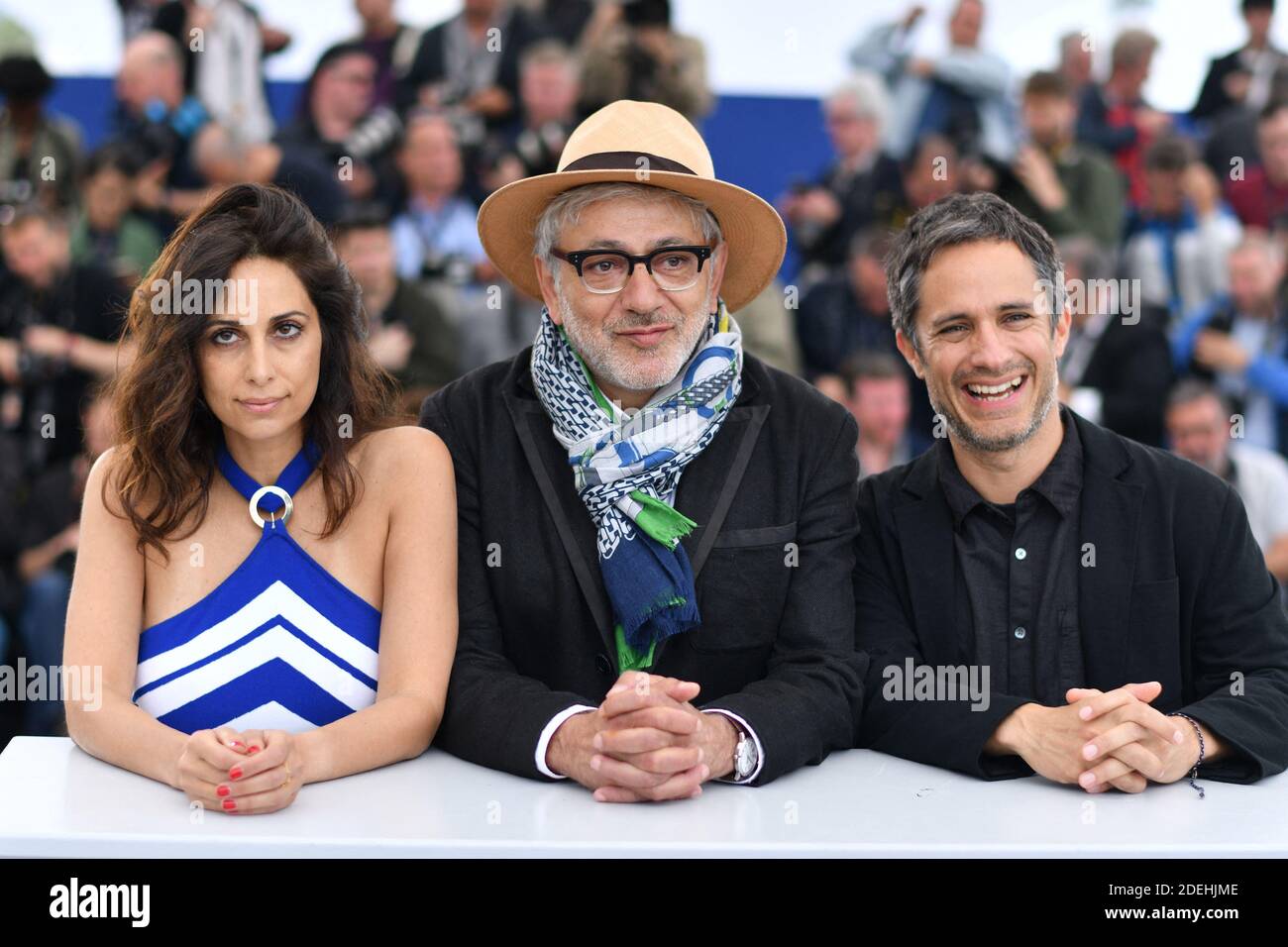 Gael García Bernal, Director Elia Suleiman and Yasmine Hamdan attend the photocall for "It Must ...