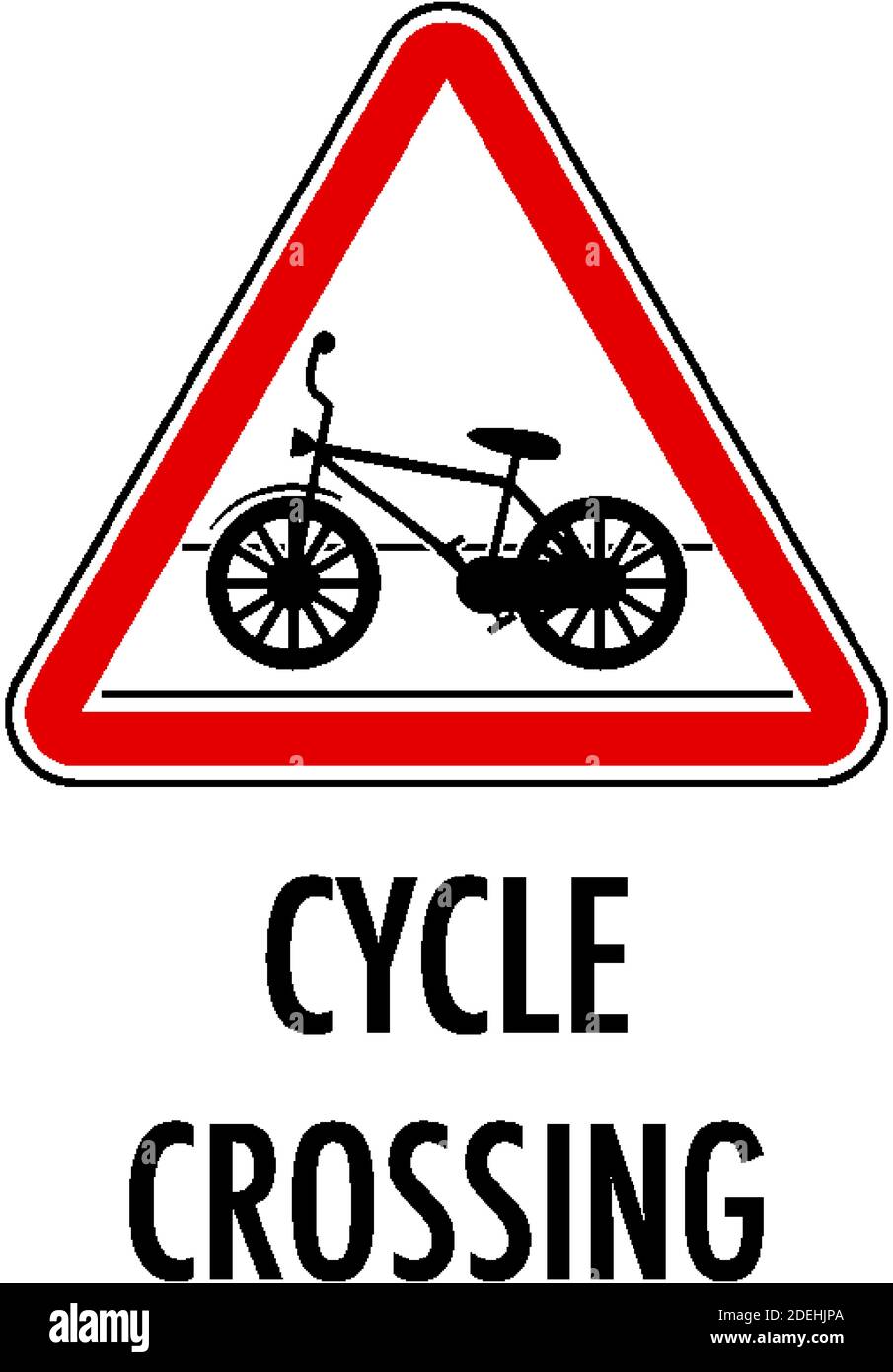 Cycle crossing sign isolated on white background illustration Stock ...
