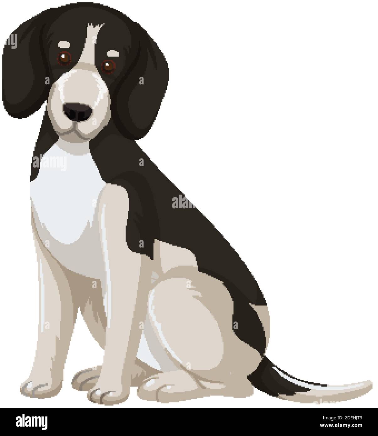 Beagle cartoon style on white background illustration Stock Vector ...