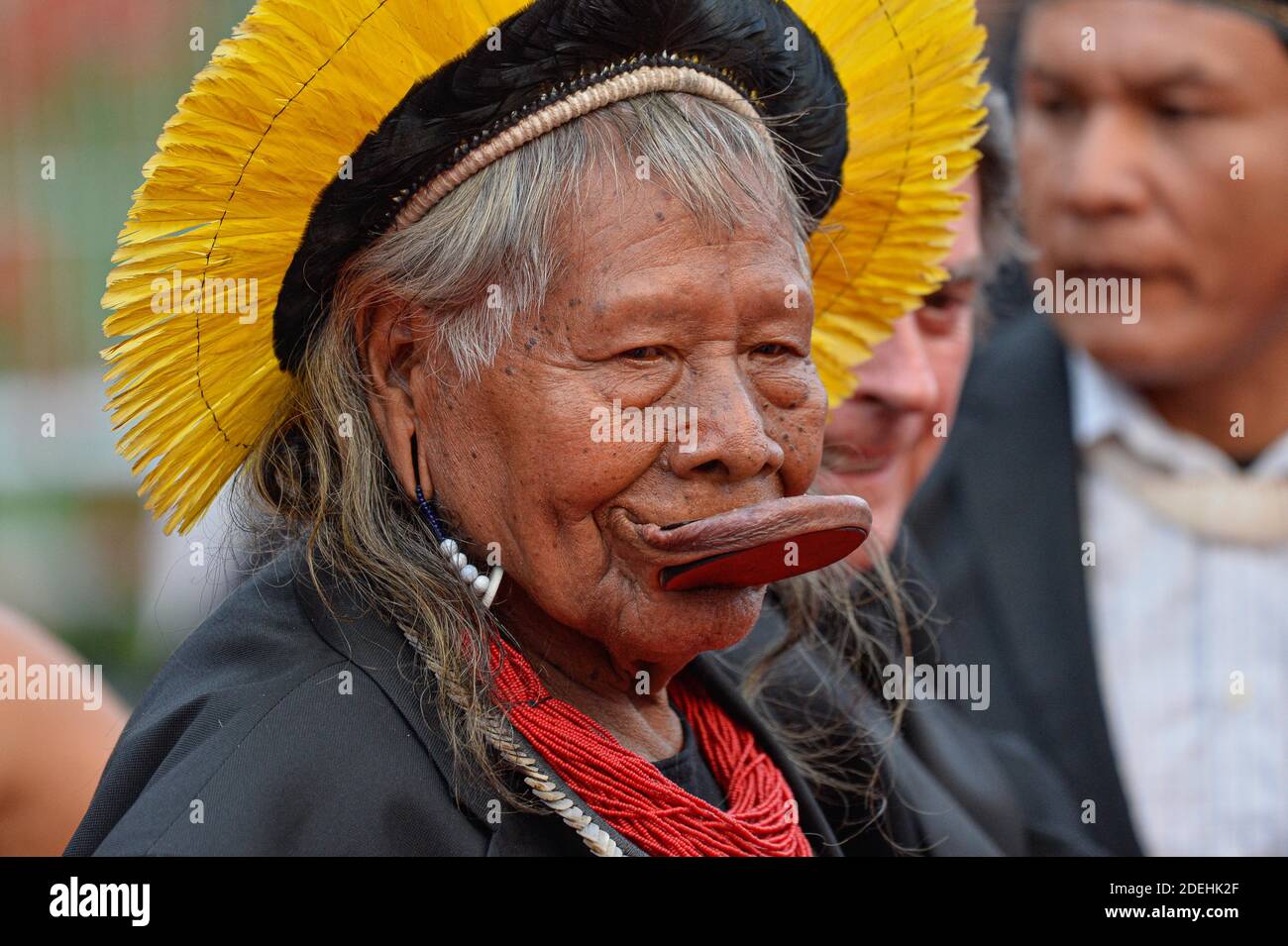 Raoni Metuktire attending the premiere of Sibyl during 72nd Cannes Film ...