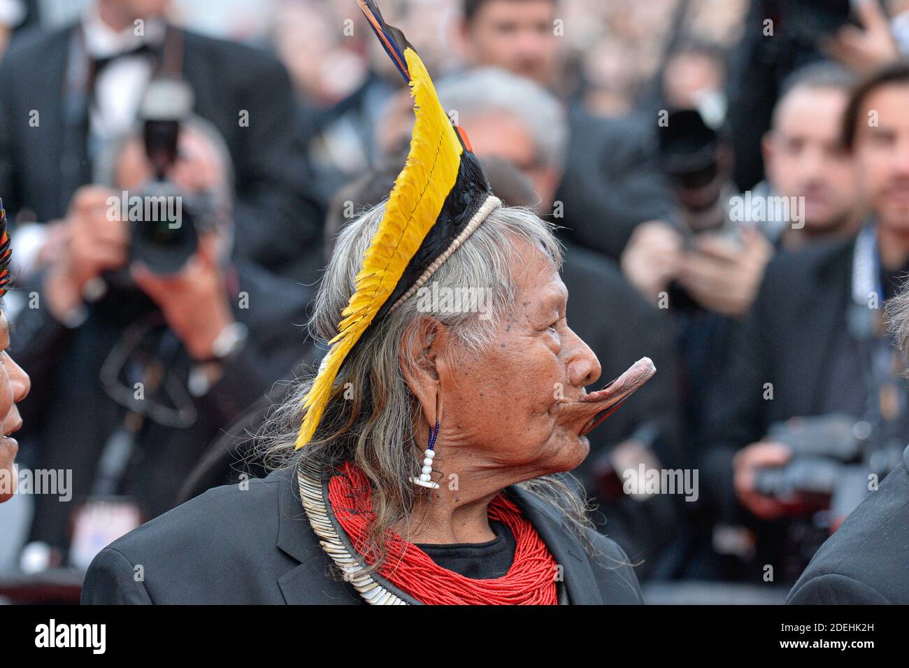 Raoni Metuktire attending the premiere of Sibyl during 72nd Cannes Film ...