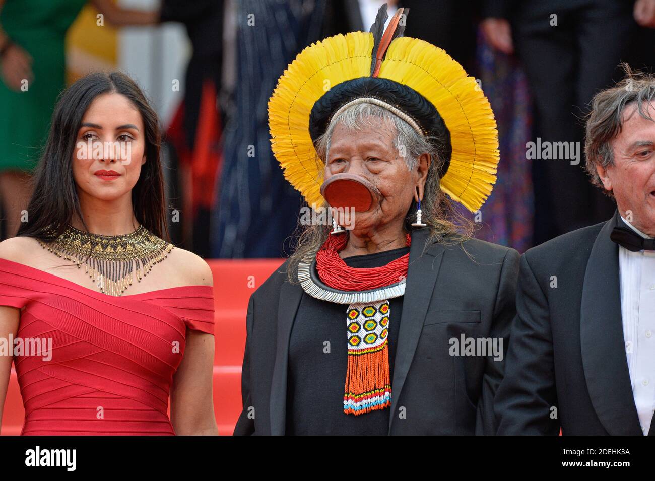 Raoni Metuktire attending the premiere of Sibyl during 72nd Cannes Film ...