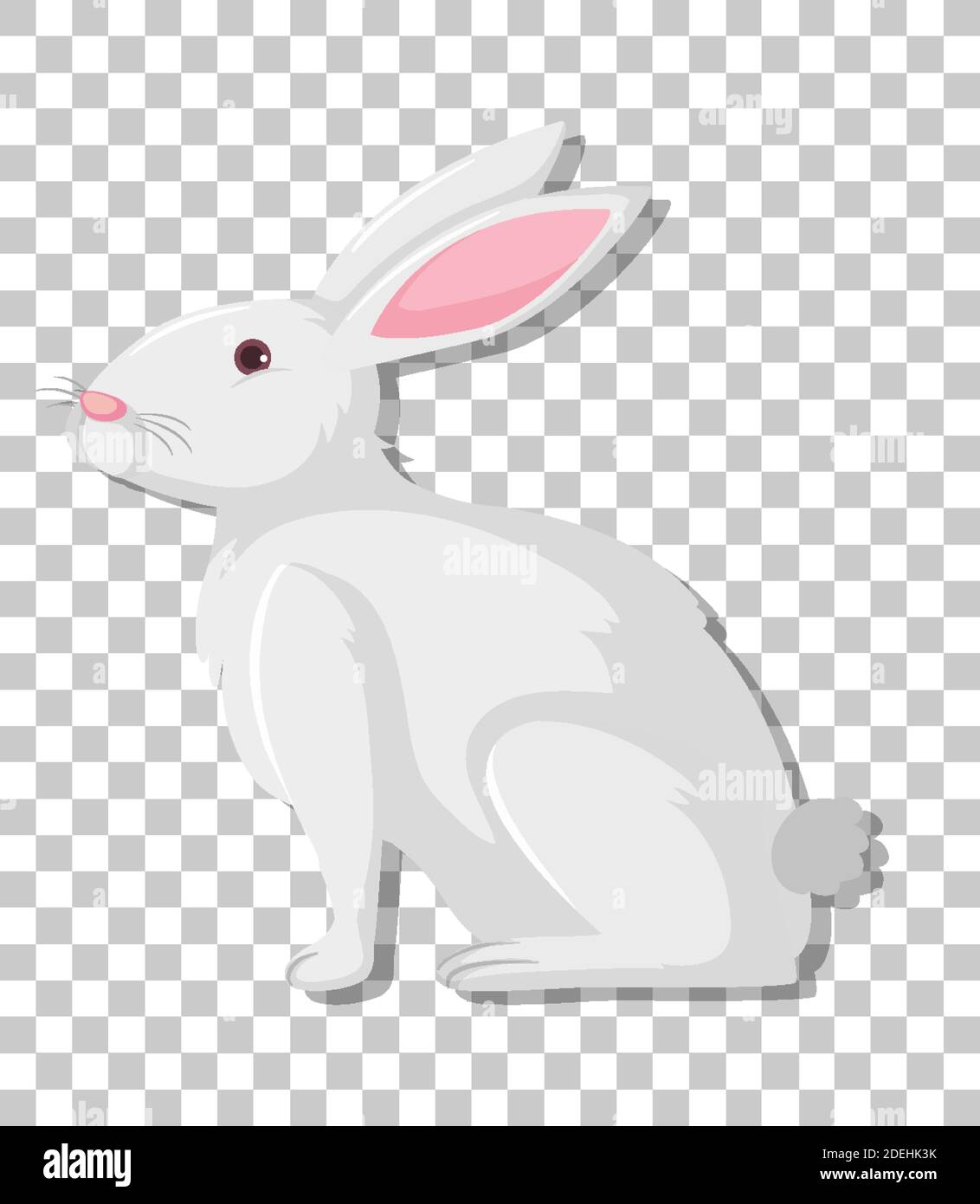 White rabbit cartoon isolated on transparent background illustration ...