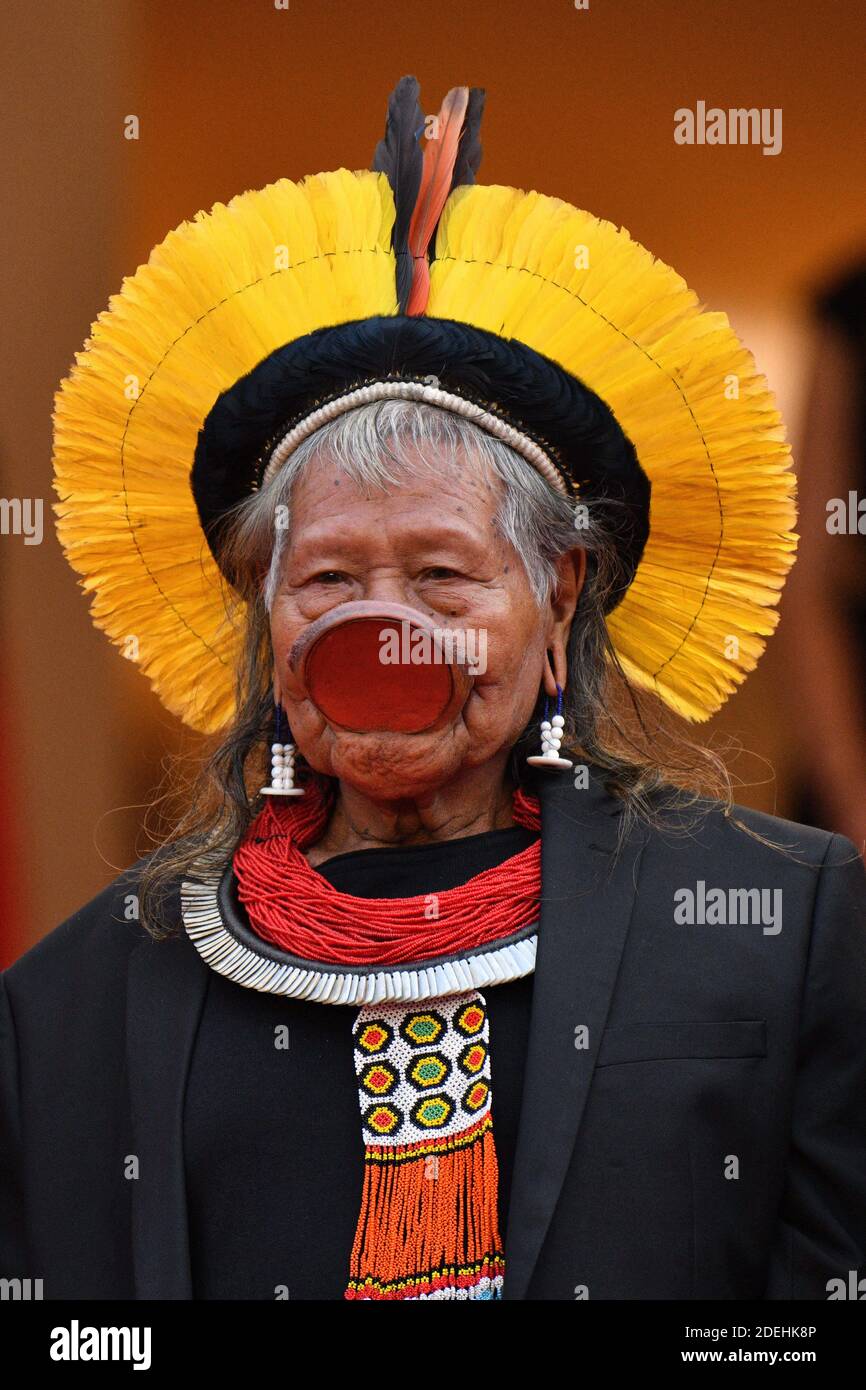 Raoni Metuktire attends the screening of "Sibyl" during the 72nd annual ...