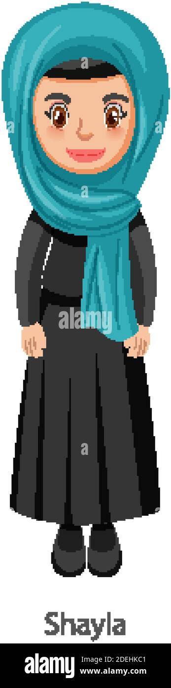A woman wearing Shayla Islamic traditional veil cartoon character ...