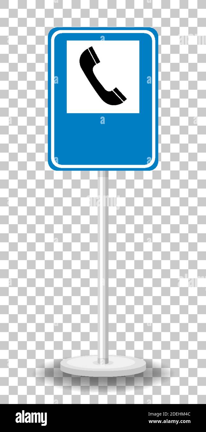 Telephone traffic sign with stand isolated on transparent background ...