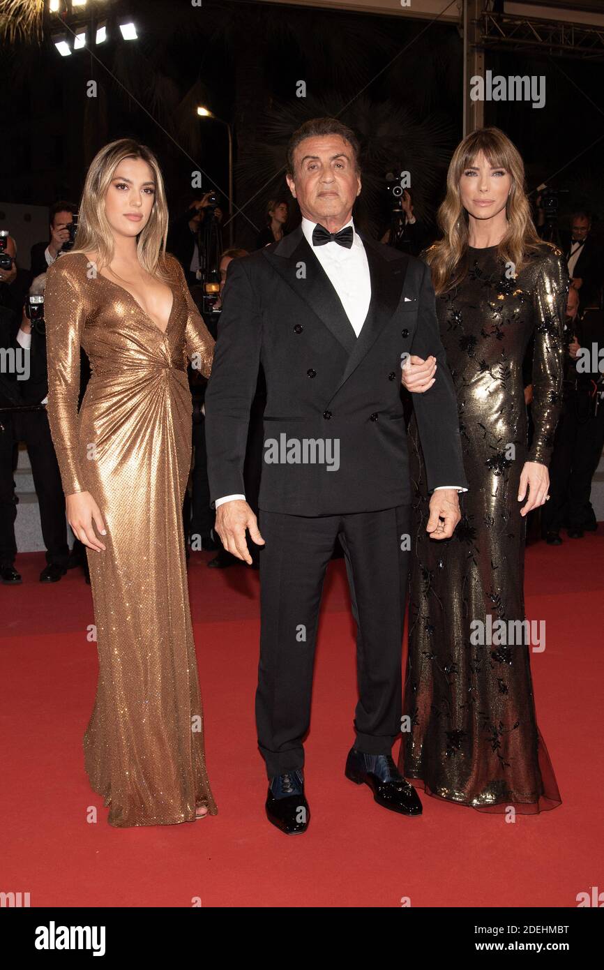Sylvester Stallone with his wife Sistine Rose Stallone and daughter ...