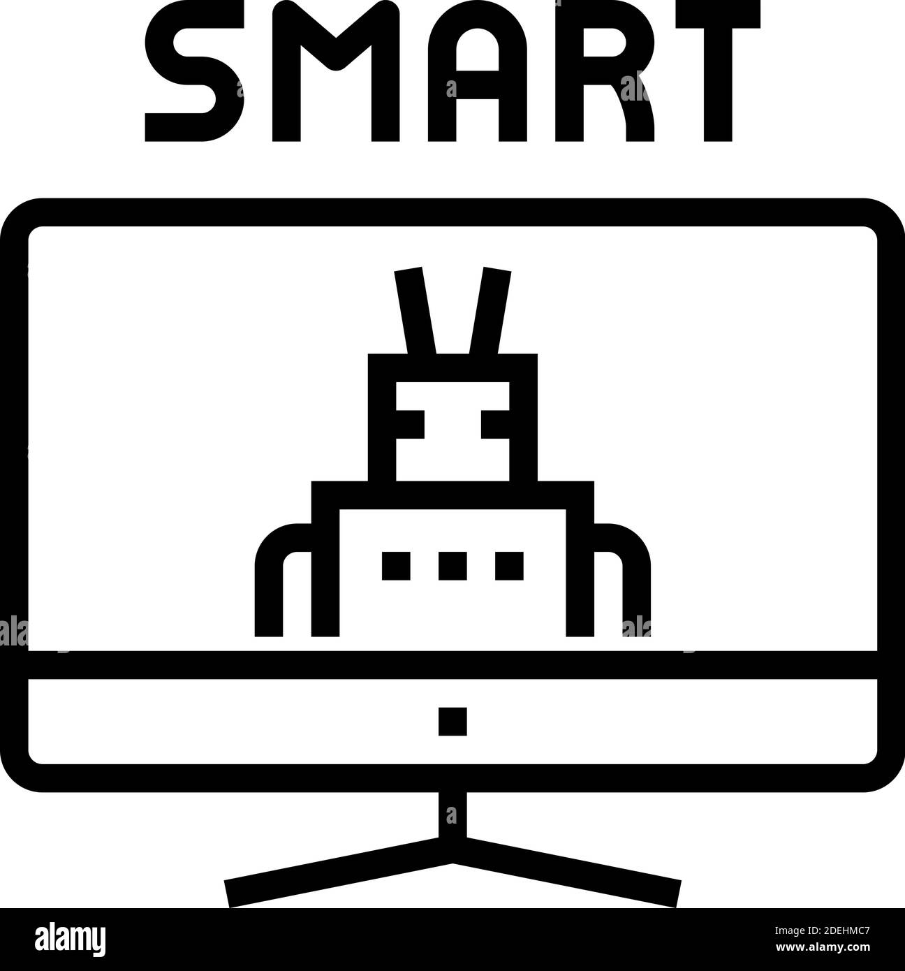 smart monitor line icon vector illustration Stock Vector Image & Art ...