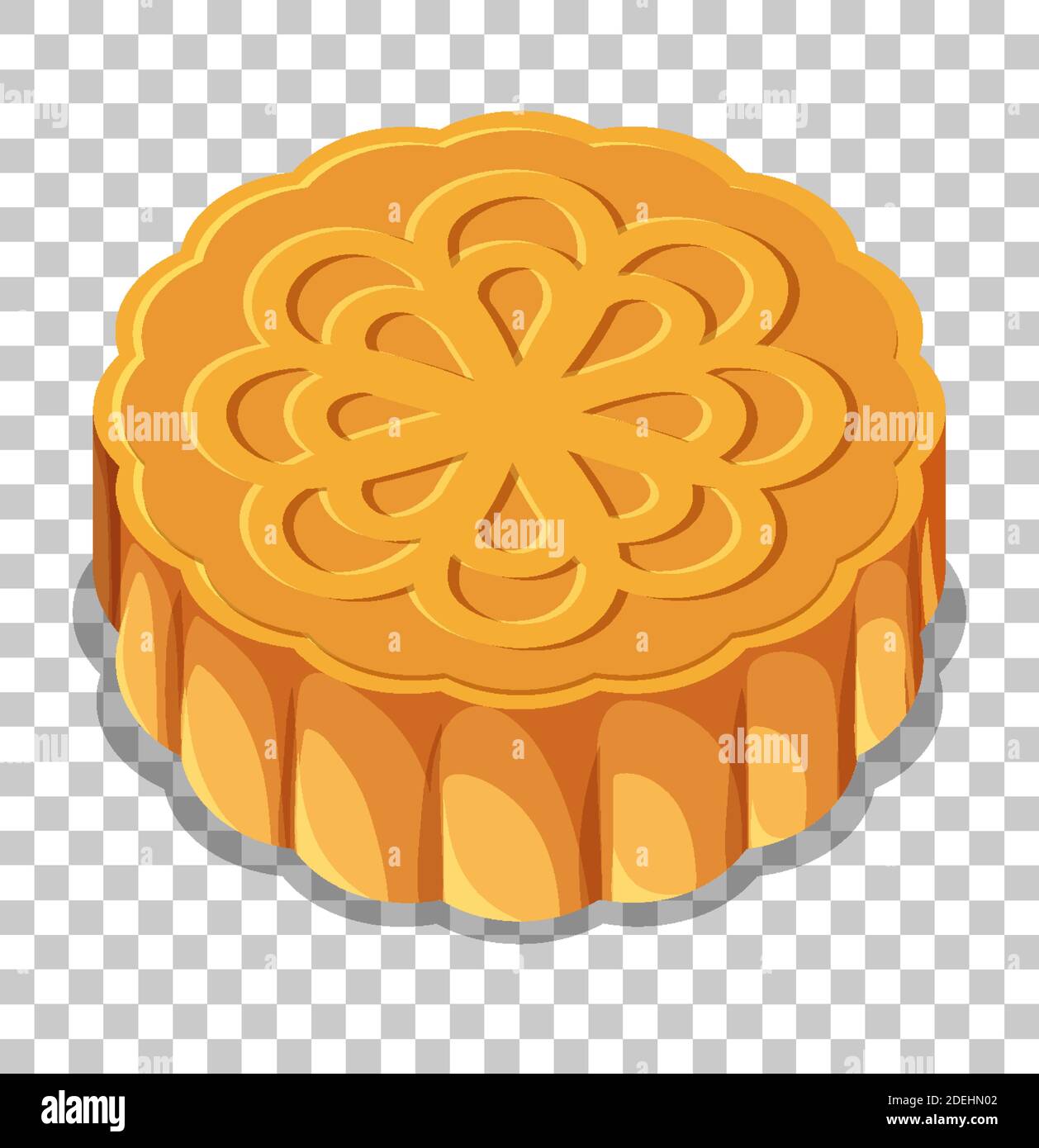 A moon cake isolated on transparent background illustration Stock ...