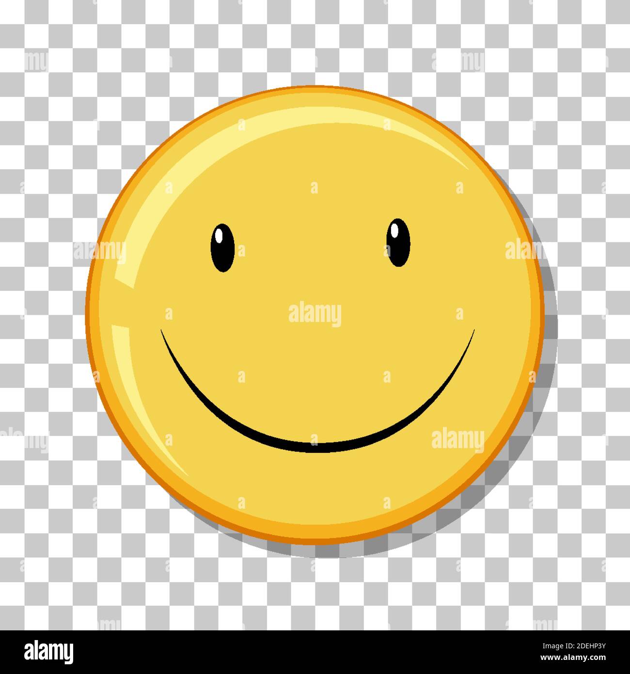 Yellow happy face with smile icon isolated on transparent background ...
