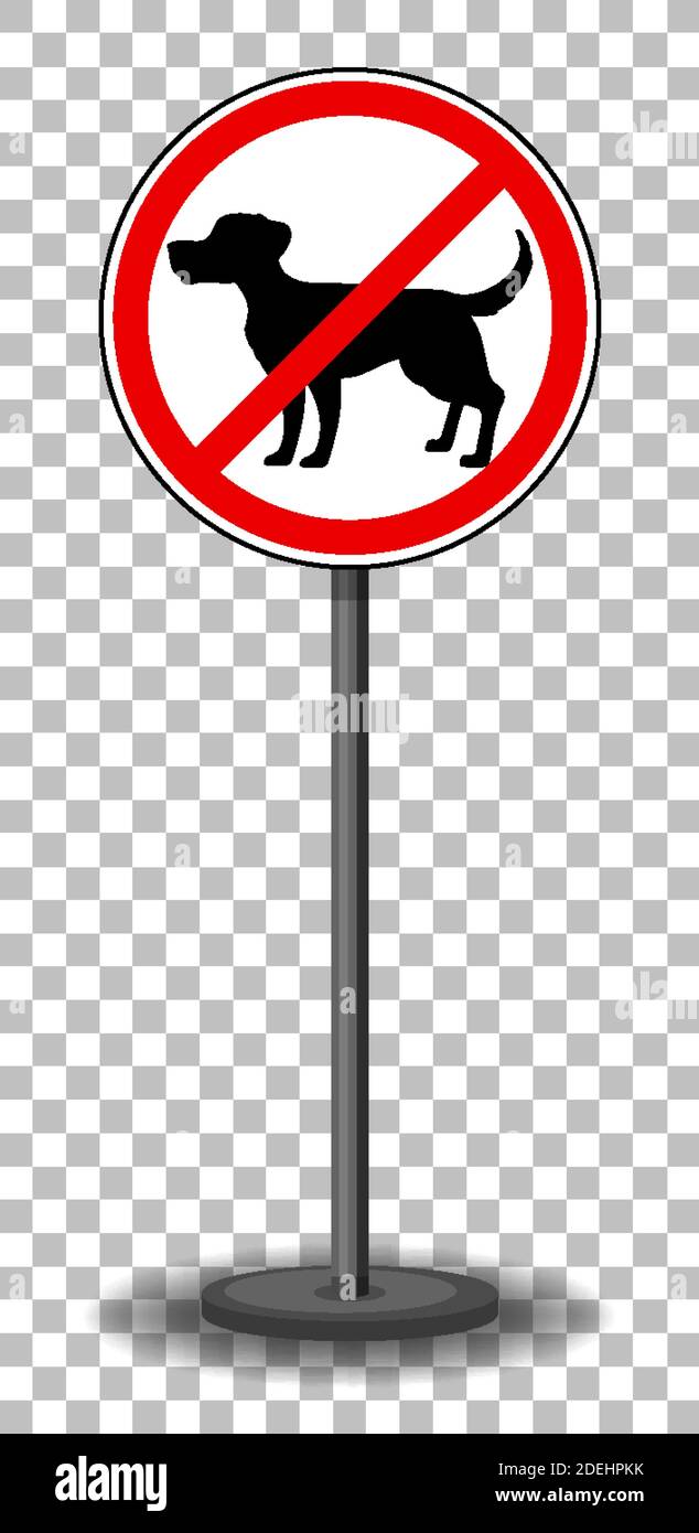 No dog sign with stand isolated on transparent background illustration ...