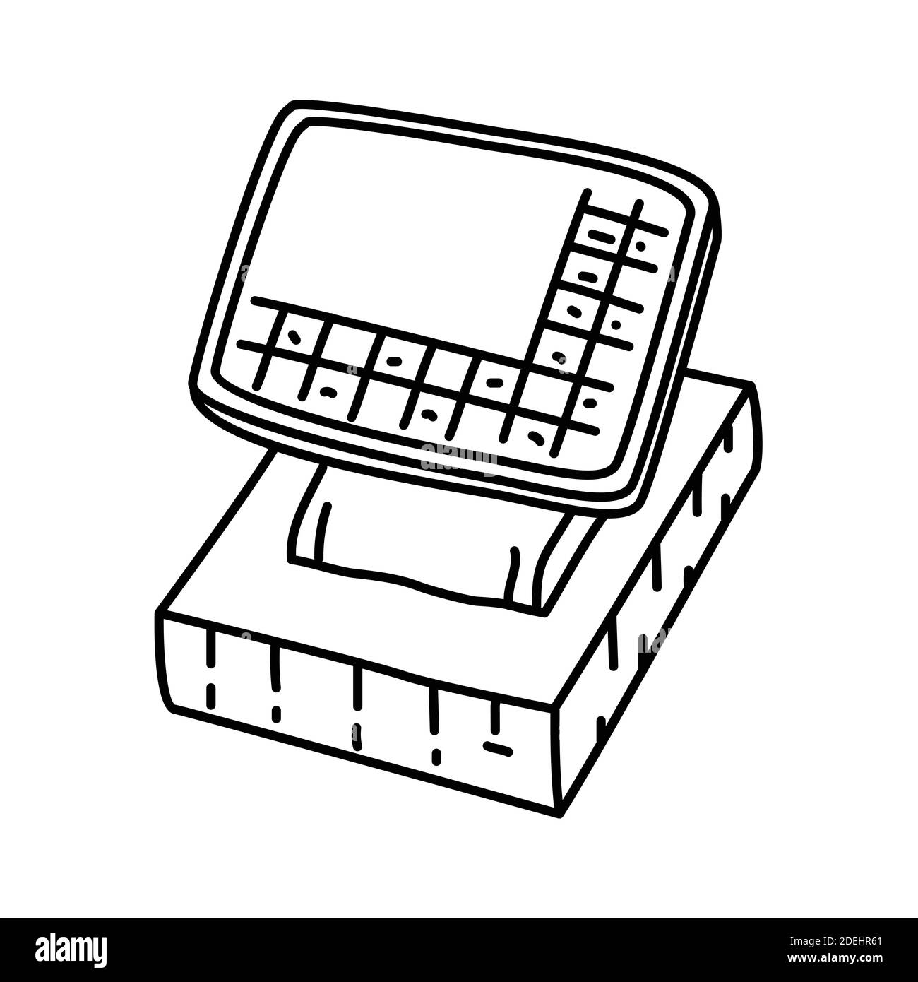 Cashier Digital Shopping Hand Drawn Icon Set Vector Stock Vector Image ...