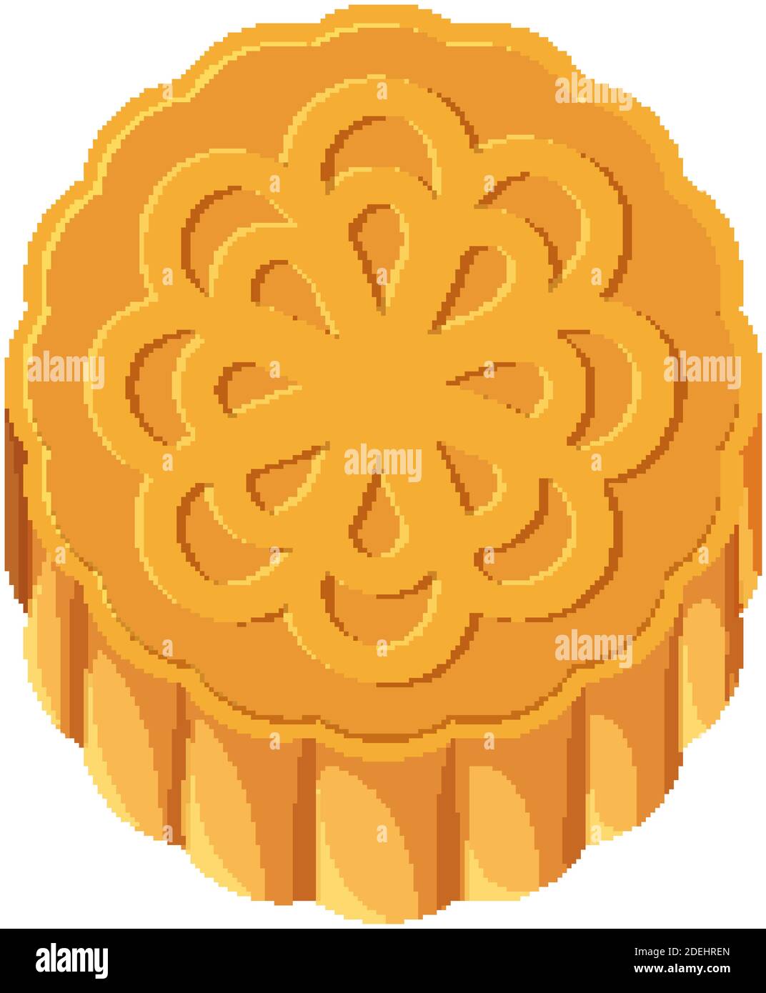 Isolated mooncake on white background illustration Stock Vector Image ...