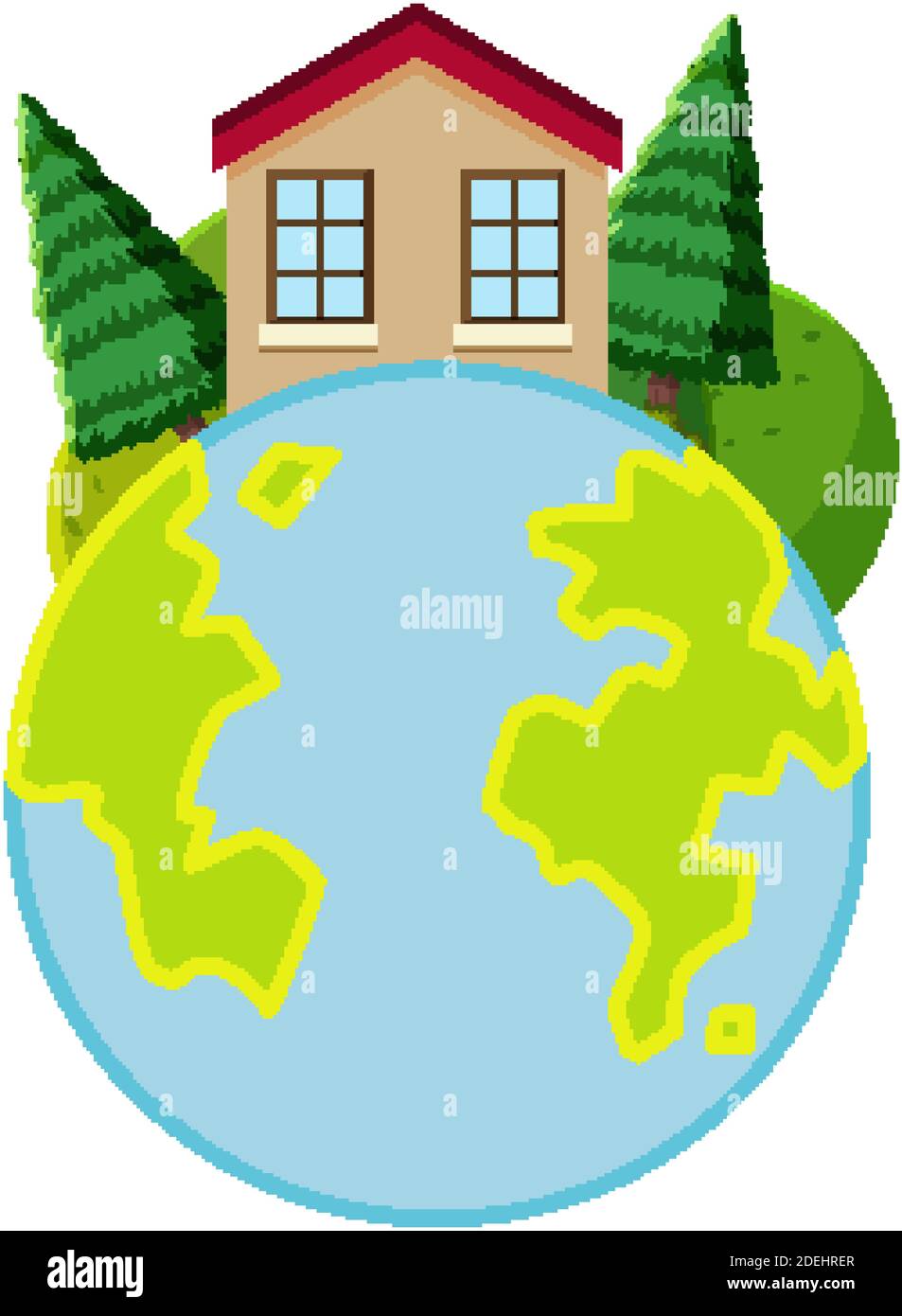 House on the blobe illustration Stock Vector Image & Art - Alamy