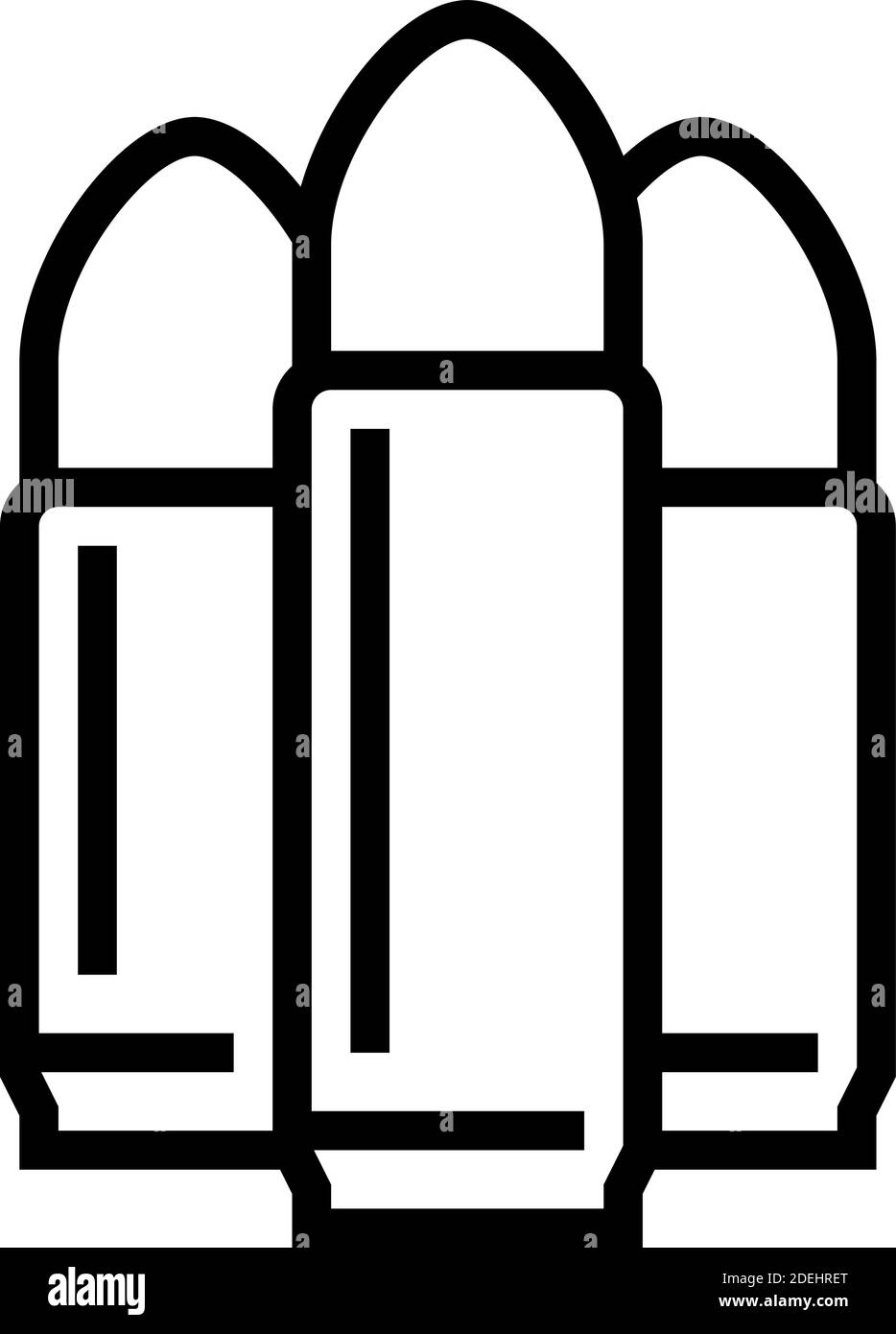 lead round nose soft point bullet line icon vector illustration Stock ...