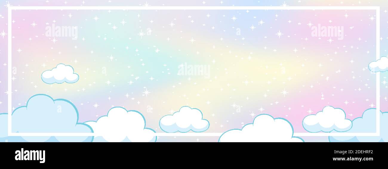 Magic fairy tale pastel sky background illustration Stock Vector Image ...