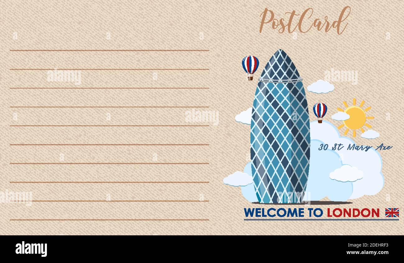 Landmark of London on brown vintage paper postcard illustration Stock ...
