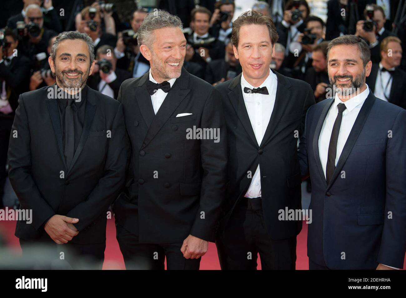 Eric Toledano, Vincent Cassel, Reda Kateb and Olivier Nakache arriving ...