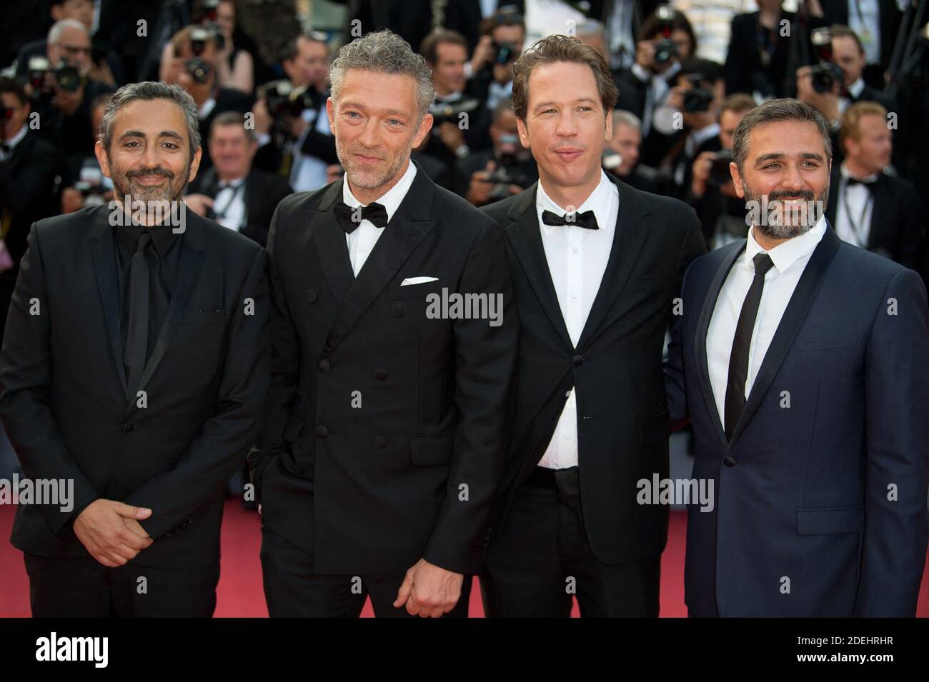 Eric Toledano, Vincent Cassel, Reda Kateb and Olivier Nakache arriving ...
