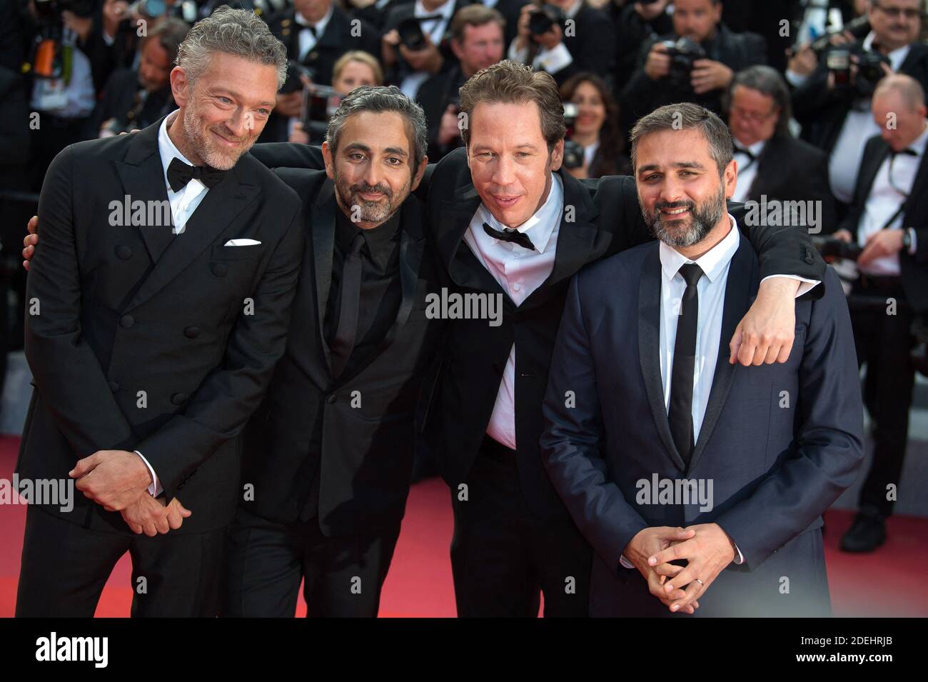 Eric Toledano, Vincent Cassel, Reda Kateb and Olivier Nakache arriving ...